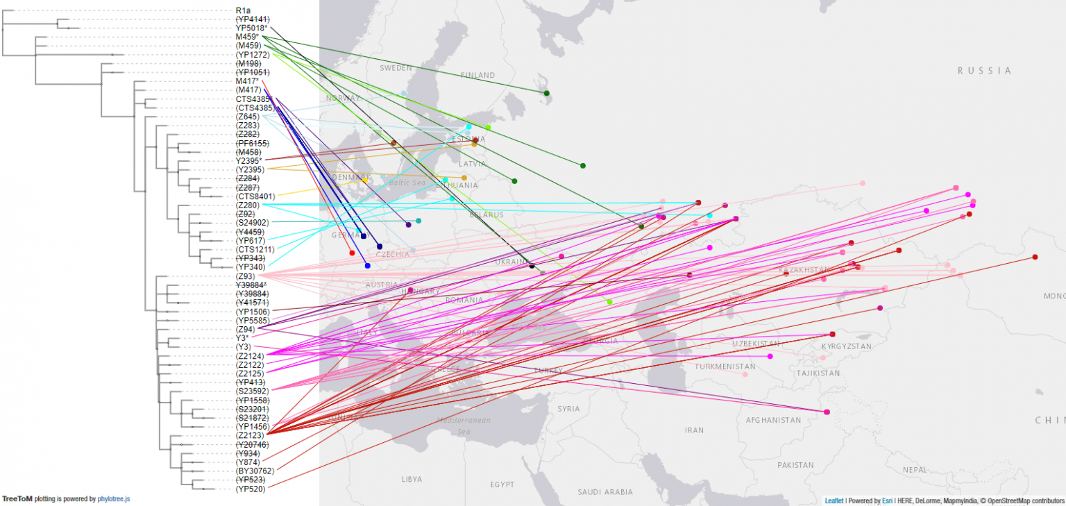 Ancient phylogeography: spread of haplogroups R1b, R1a and N | Indo ...